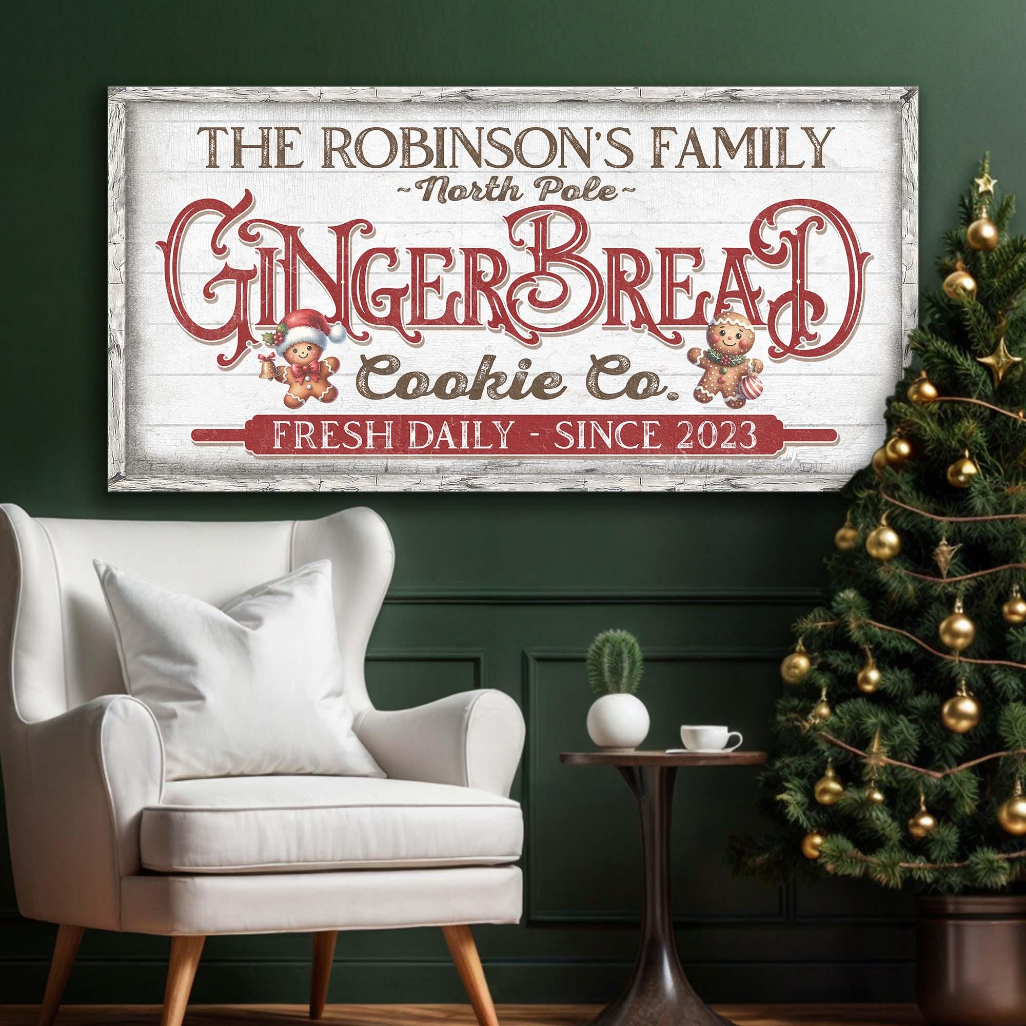 Custom Family Gingerbread Bakery Sign | Christmas Bakery Canvas Sign ...