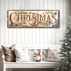 Welcome to Christmas Sign | Personalized Christmas Name Sign Wall Décor ...