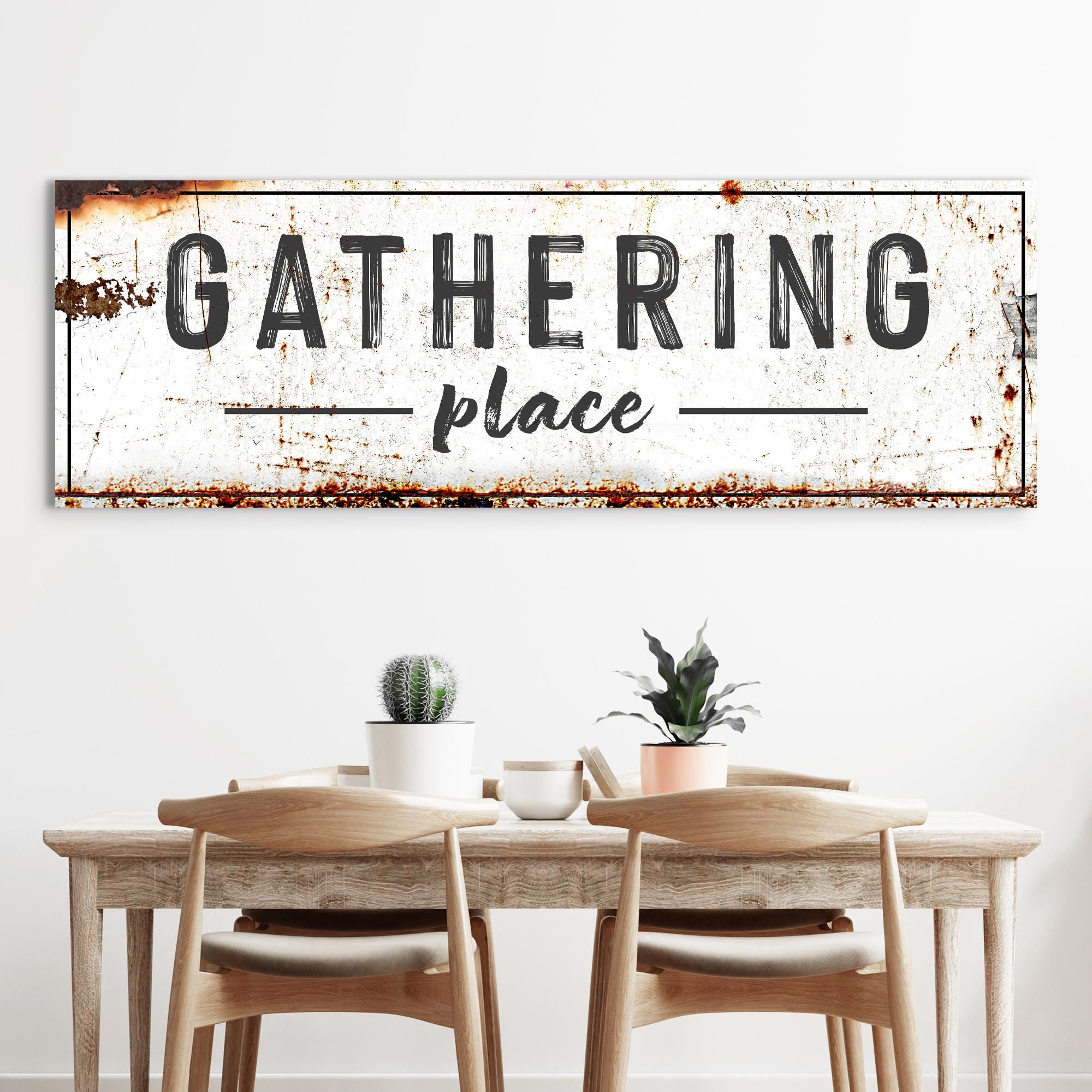 Gathering Place Kitchen Sign | Dining Room Canvas Wall Art ...
