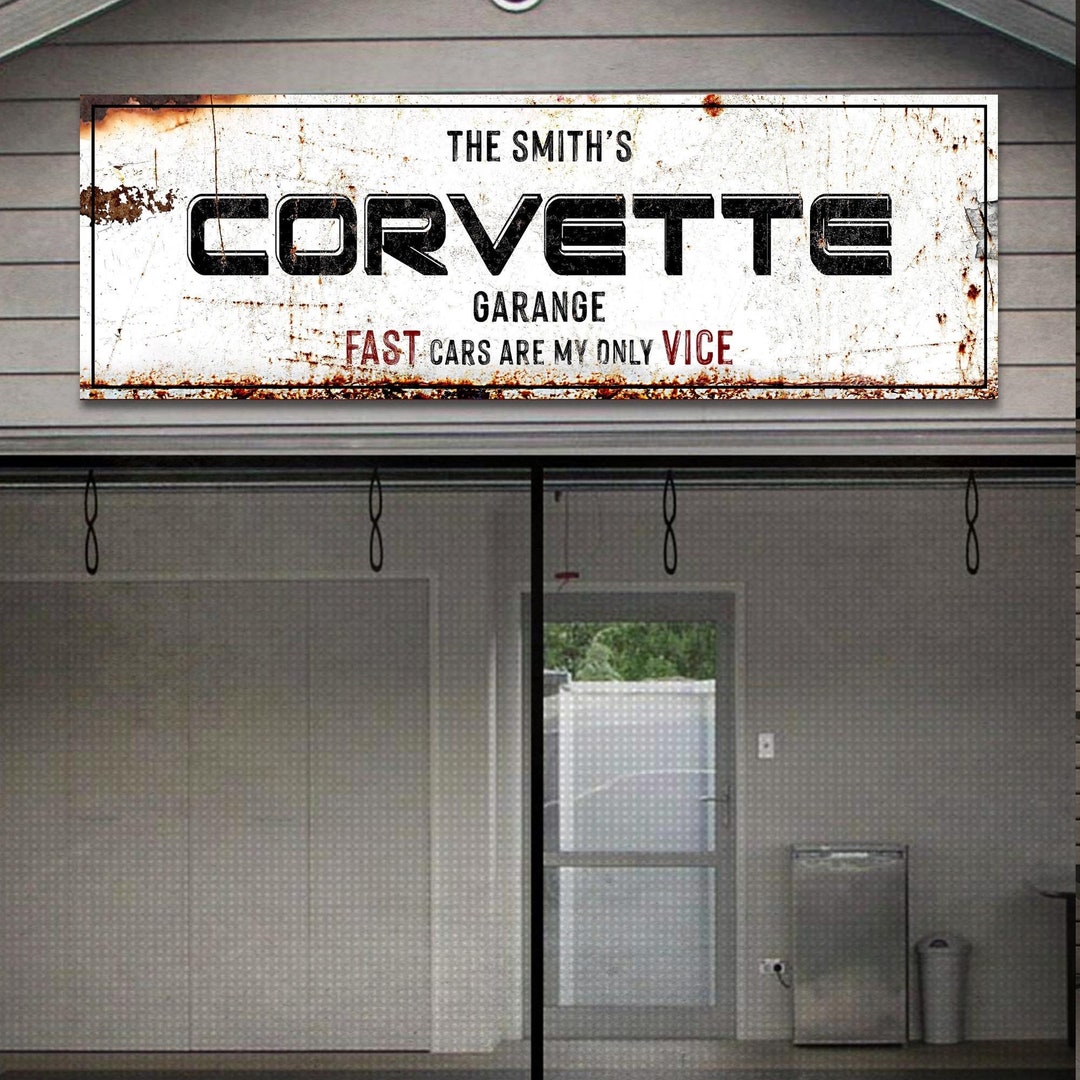Corvette Sign | Corvette Lovers Canvas Wall Decor | Personalized ...