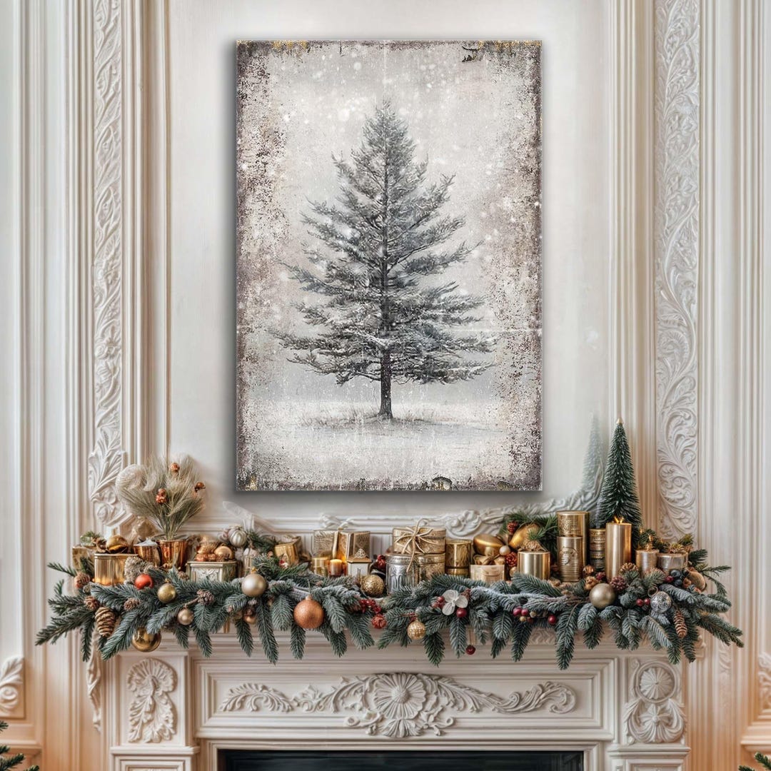 Vintage Christmas Tree Wall Decor | Rustic Christmas Tree Wall Art ...