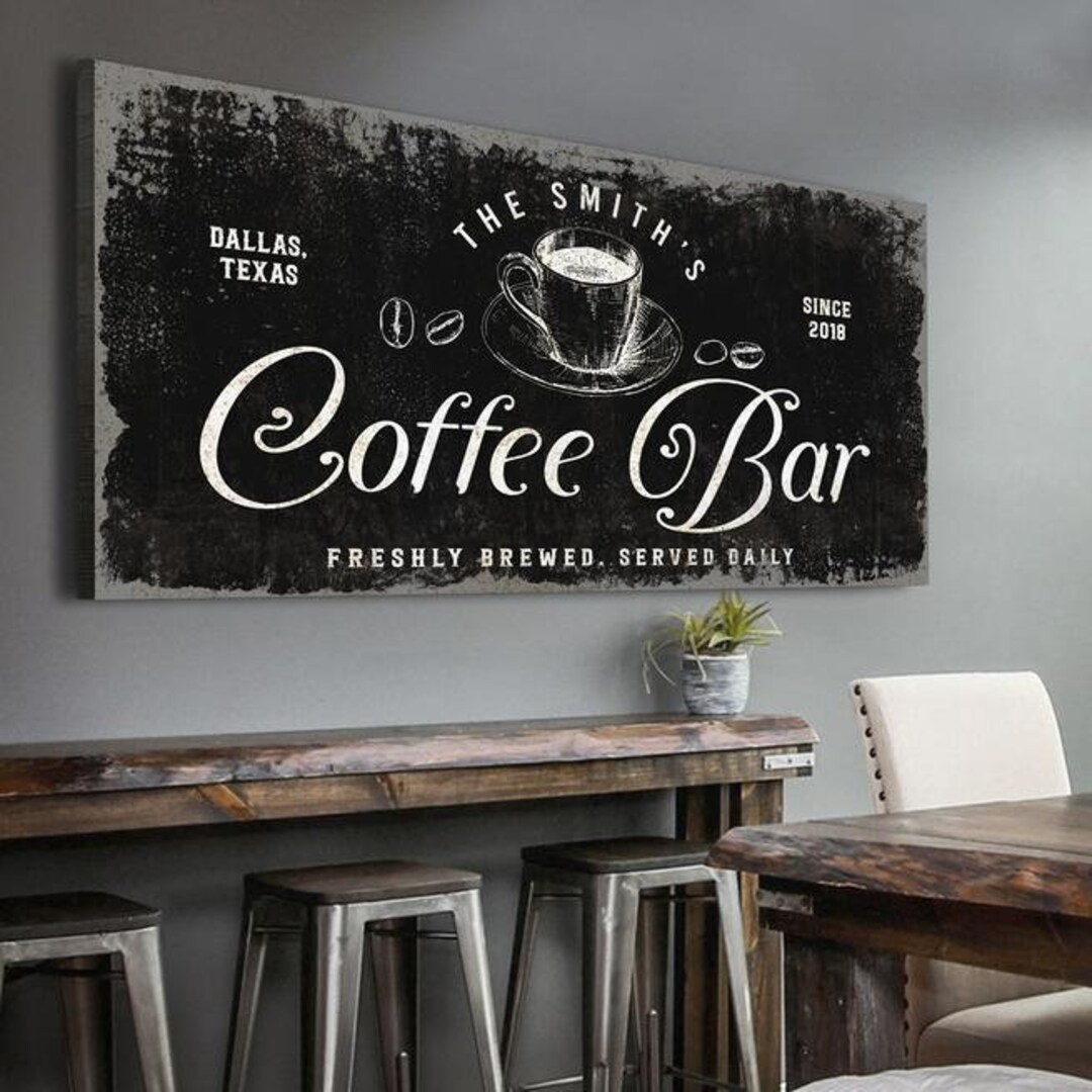 Coffee Bar Sign | Personalized Coffee Bar Decor | Coffee Sign Custom ...