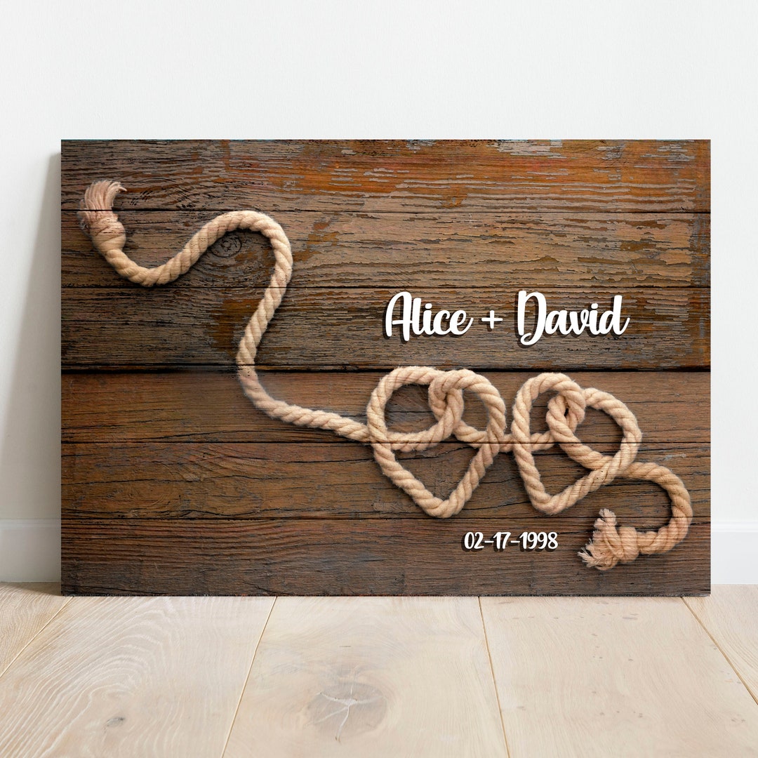 Couple Canvas Sign | Customized Couple Name Wall Art | Wedding ...