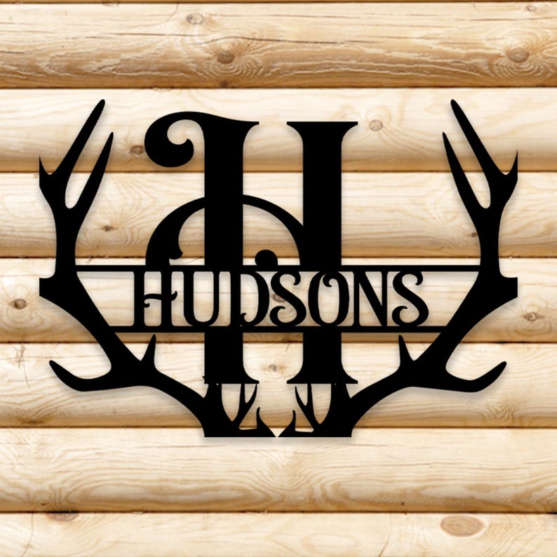 Personalized Metal Monogram Sign | Hunting Monogram Wall Decor ...