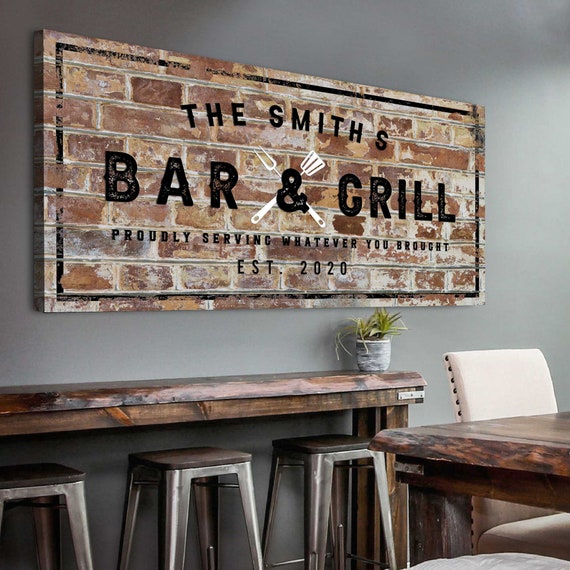 Rustic Bar Signs BAR Industrial Rustic Metal Letter Sign