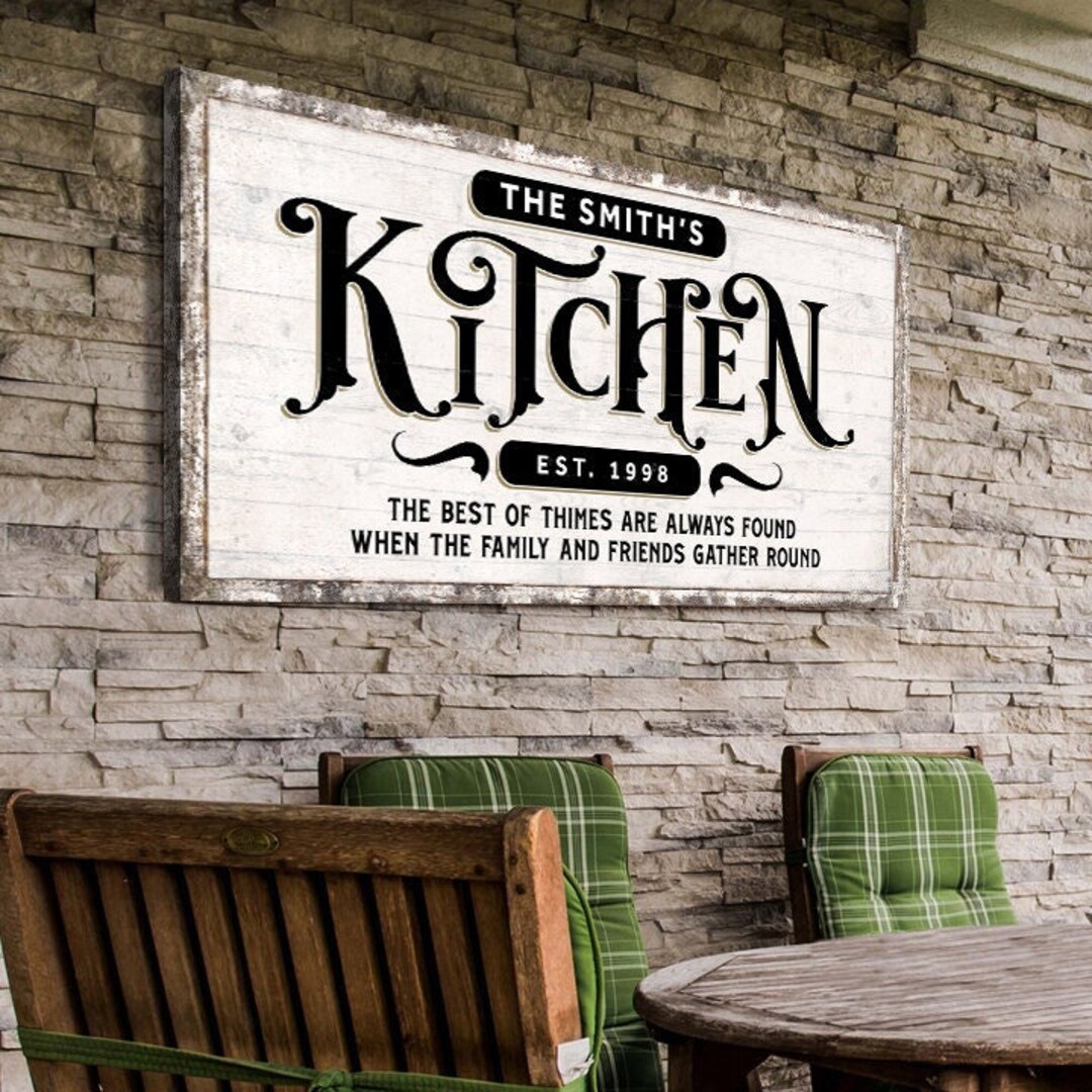 Farmhouse Kitchen Sign Personalized Kitchen Wall Sign Kitchen Room ...