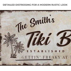 Tiki Bar Sign Rustic Home Bar Wall Decor Established Tiki Bar Sign ...