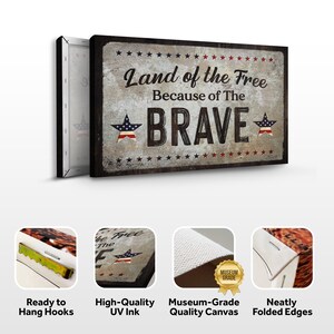 Land of the Free the Home of the Brave | Independence Day Wall Decor ...