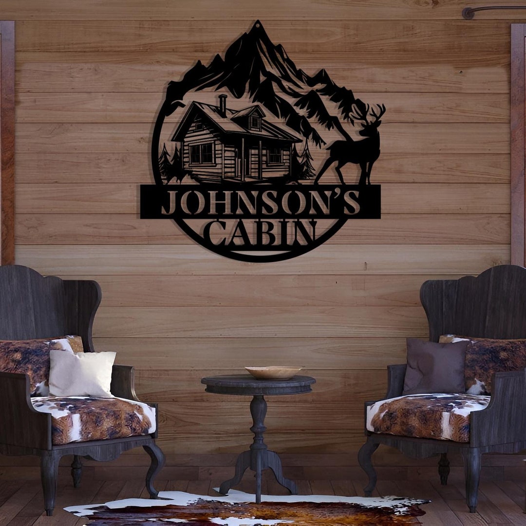 Personalized Cabin Metal Sign | Cabin Sign | Mountain Sign | Cabin Lake ...