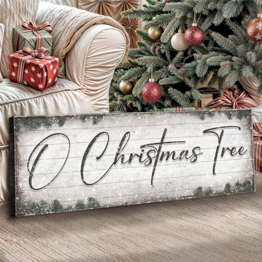 O Christmas Tree Sign | Farmhouse Holiday Wall Decor | Rustic Holiday ...