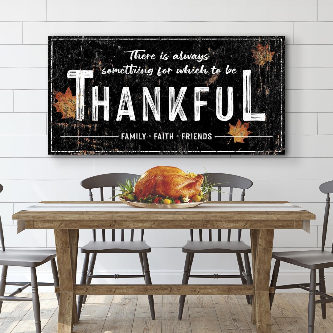 Thanksgiving Sign | Always Thankful Fall Wall Decor | Thanksgiving Wall ...