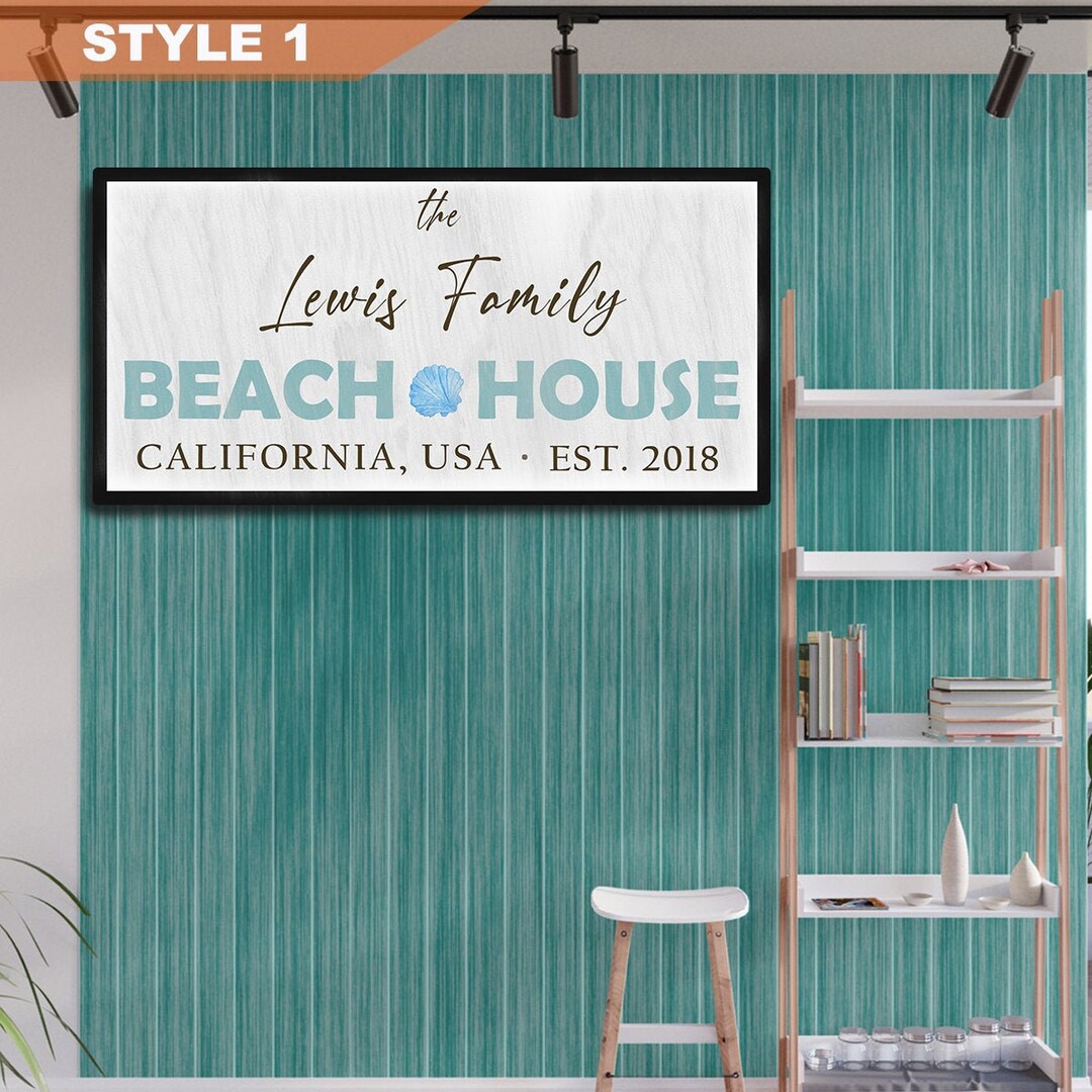 Beach House Decor Name Sign Beach Home Decor Beach Wall - Etsy