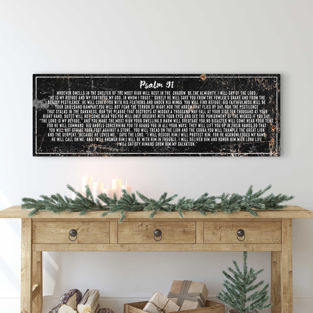 Psalm 91 Christian Wall Art | Scripture Wall Art Religious Decor ...