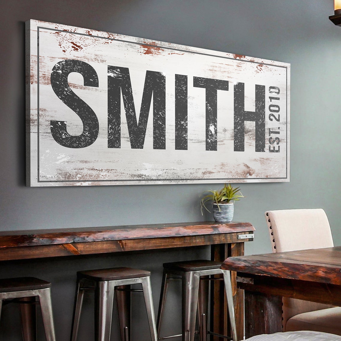 Rustic Family Name Sign Personalized Last Name Sign | Etsy