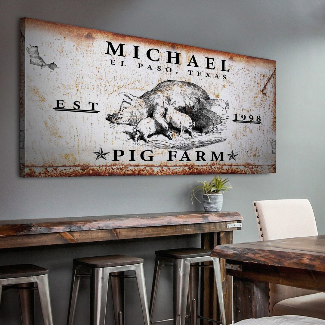 Pig Farm Sign Custom Pig Farm Sign Personalized Gifts - Etsy