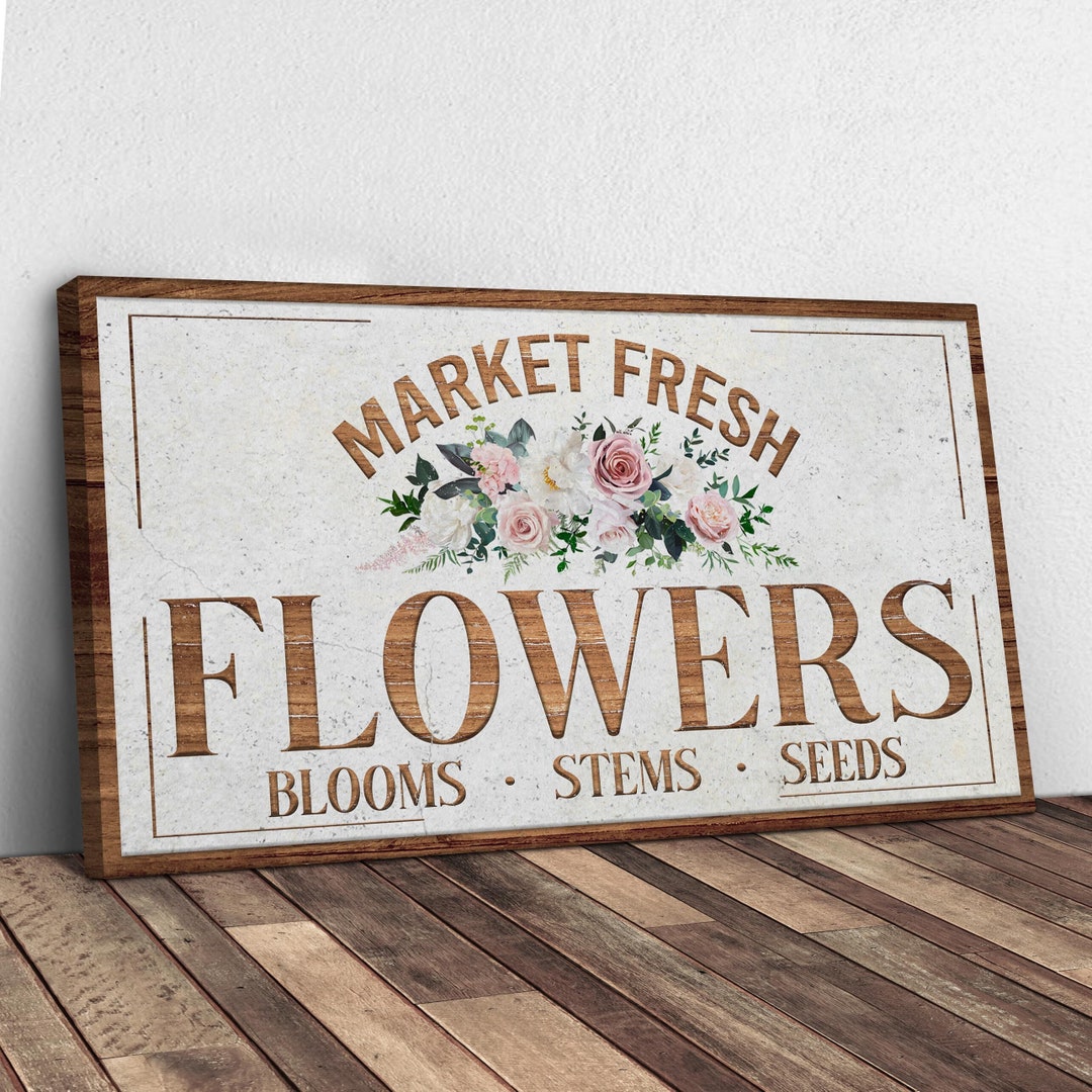 Fresh Flower Market Sign | Spring Sign | Living Room Sign | Farmhouse ...