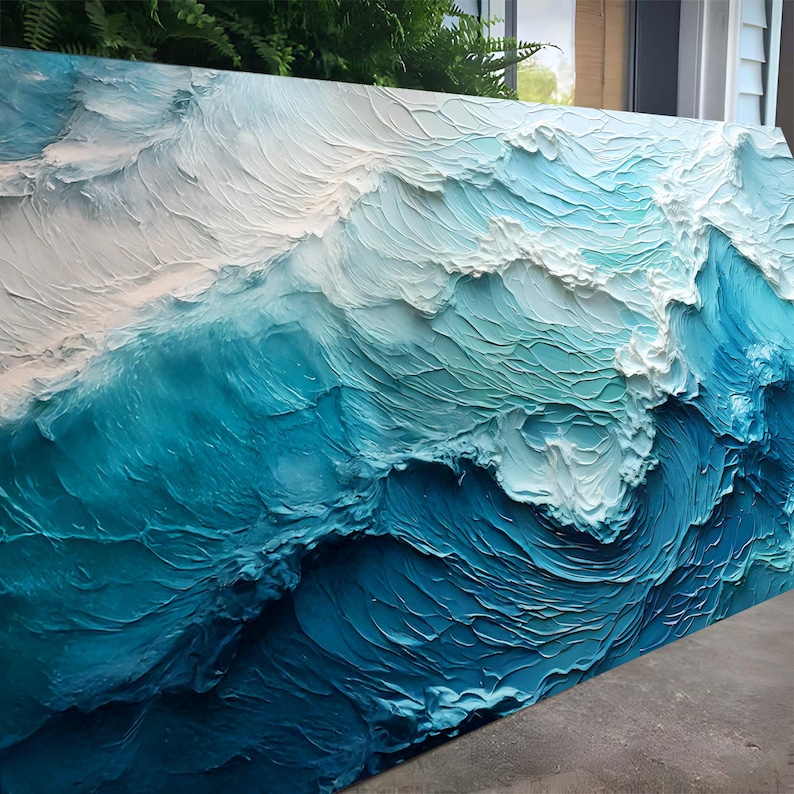 Blue Ocean Coastal Wall Art | Ocean Wave Canvas Art | Coastal Wall Art ...