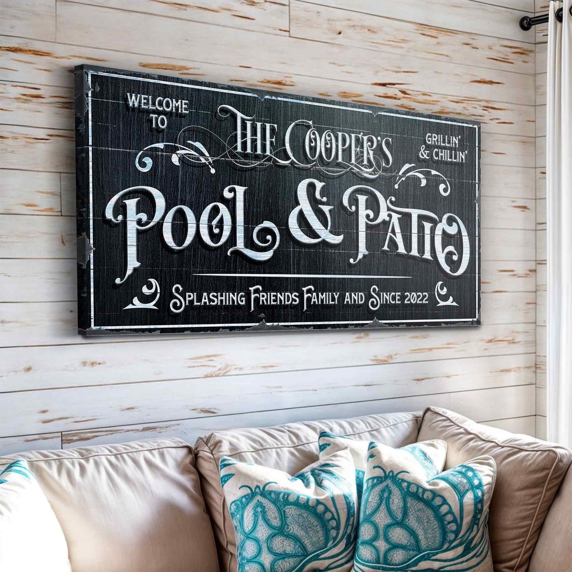 Pool and Patio Sign Wall Art | Welcome Patio Sign | Family Established ...