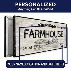 Farm Sign | Custom Farmhouse Sign | Custom Last Name Sign | Country ...