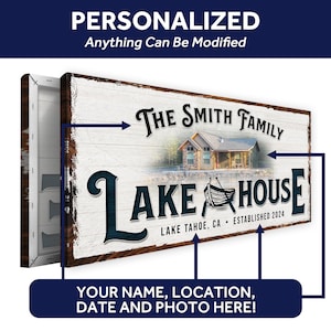 Lake House Wall Decor | Personalized Lake Sign | Lake House Wall Art ...
