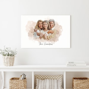 Custom Family Portrait Sign, the Generations Canvas Art, Personalized ...