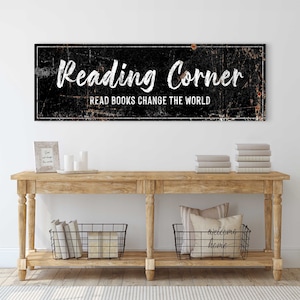 Reading Corner Sign, Kid Room Decor, Library Decor, Book Lover Sign ...