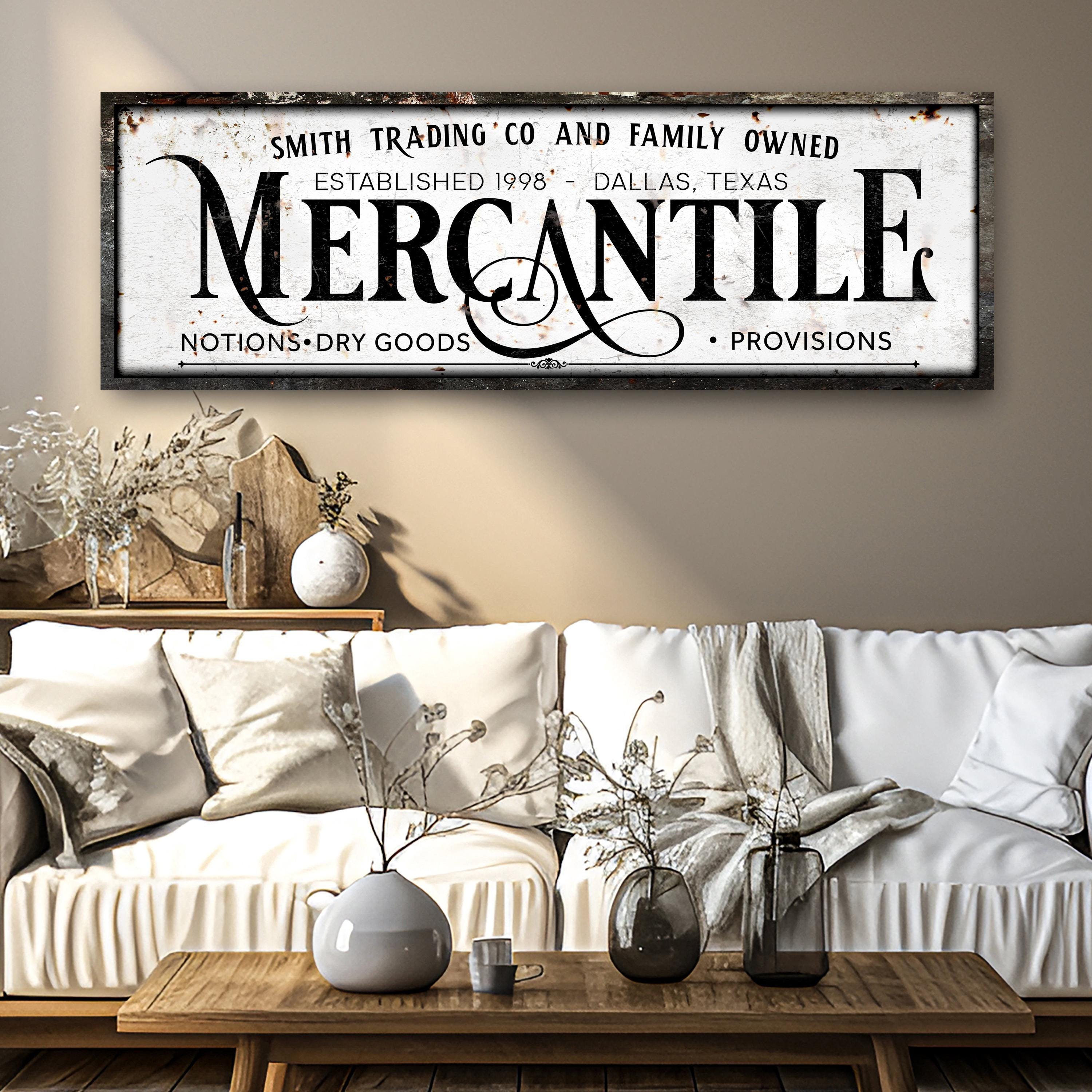 Personalized Mercantile Canvas Sign | Family Name Sign Wall Art ...
