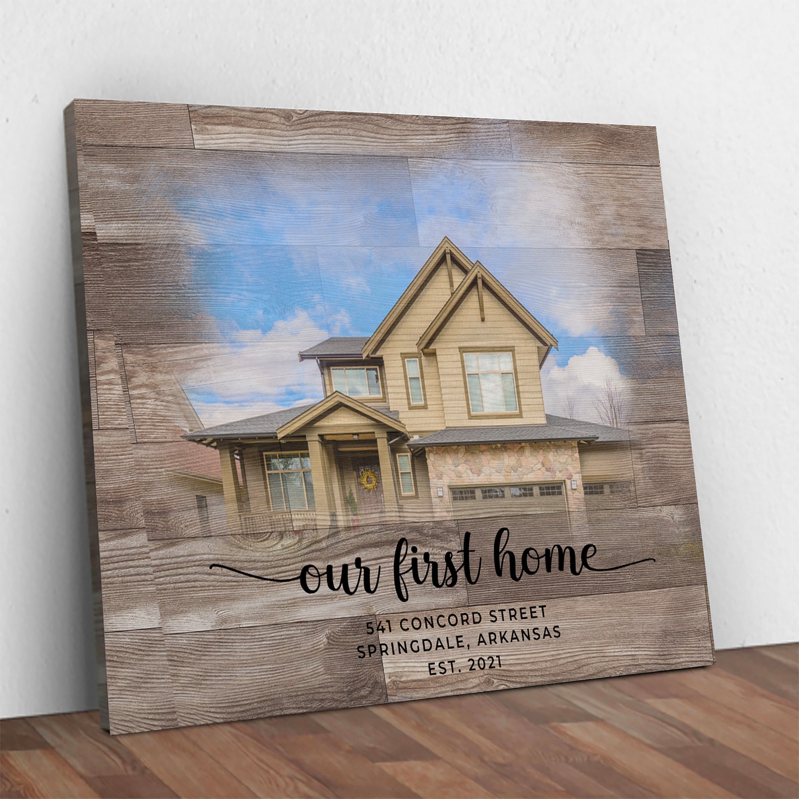 Housewarming Gift First Home, New Home Personalized Canvas Portrait ...