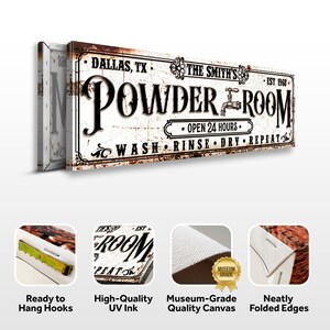Powder Room Decor | Bathroom Wall Decor | Rustic Bathroom Sign | Powder ...