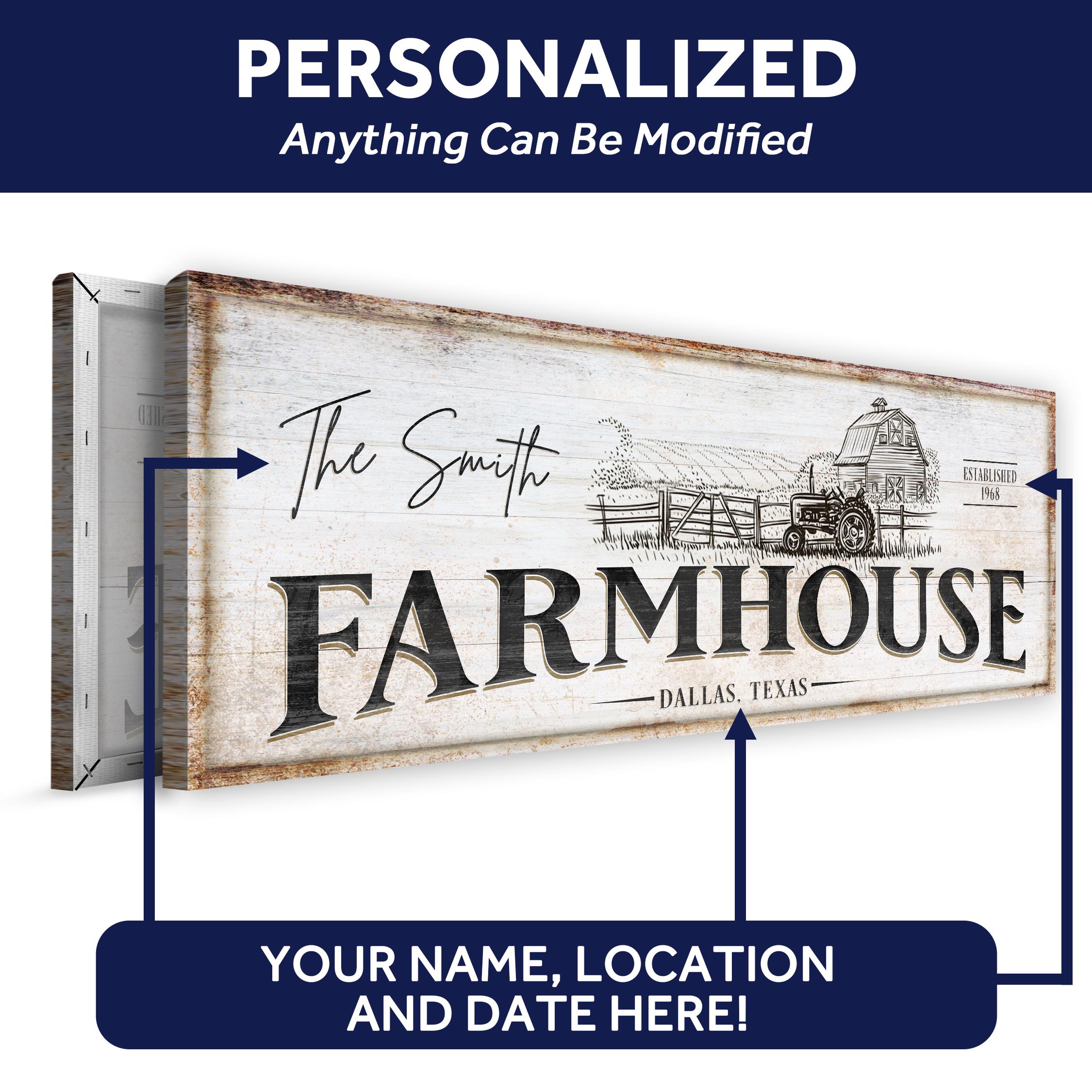 Custom Farmhouse Sign Wall Art | Rustic Farmhouse Wall Decor | Name ...