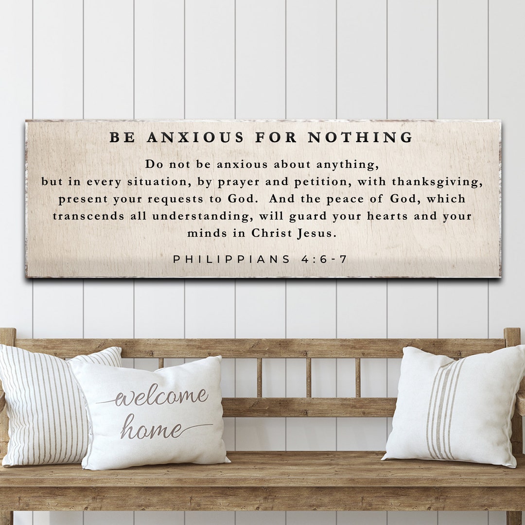 Christian Signs for Home Wall Decor | Bible Verse Wall Art | Be Anxious ...