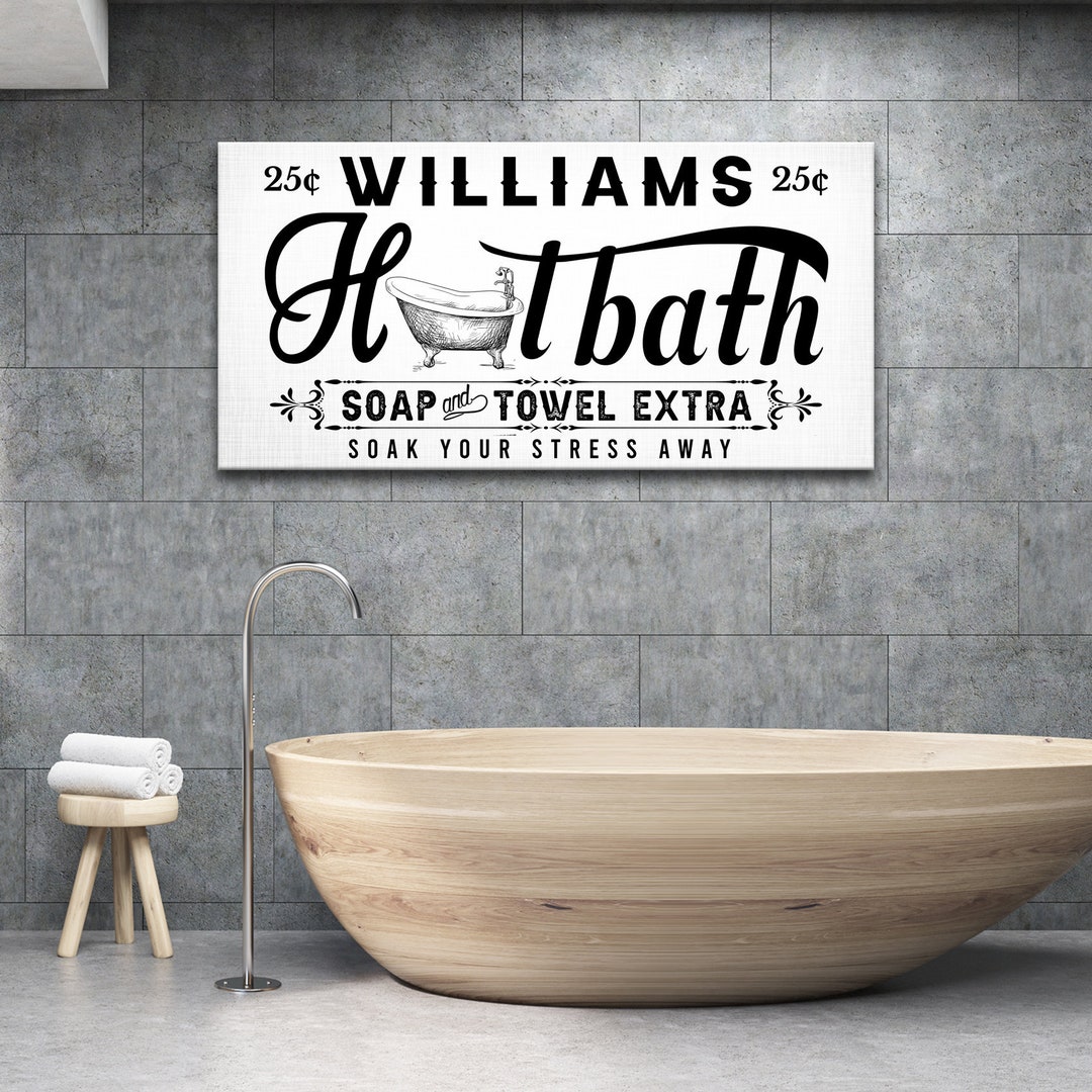 Custom Bathroom Sign | Personalized Sign Bath Tub Wall Decoration ...