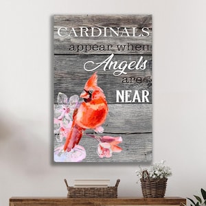 Cardinal Art Faith Sign | Red Cardinal Bird Verse Wall Art | Cardinal ...