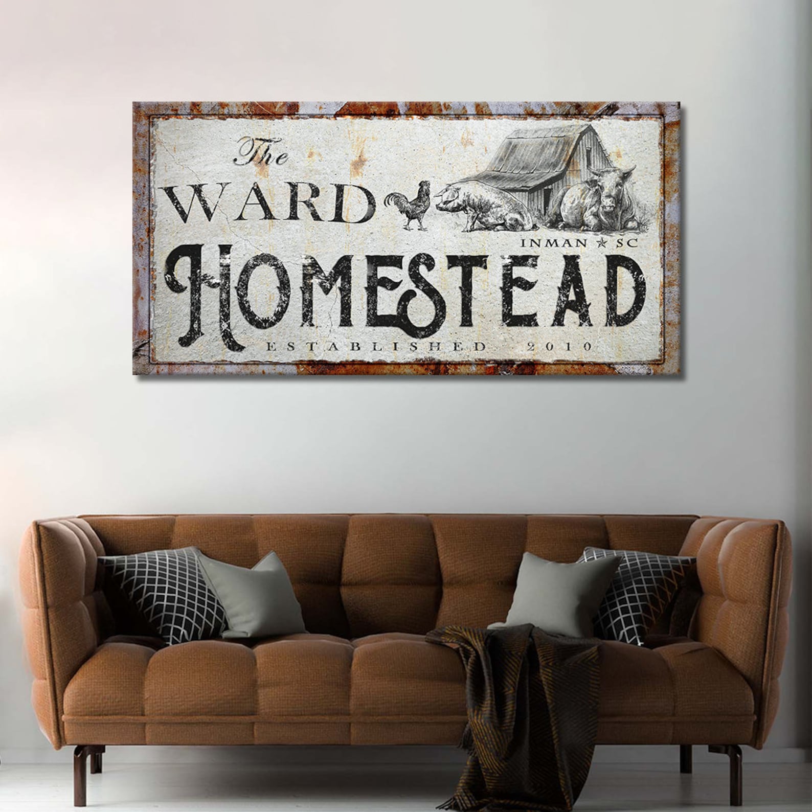 Homestead Farmhouse Sign Home Decor Family Farm Sign Industrial Print ...