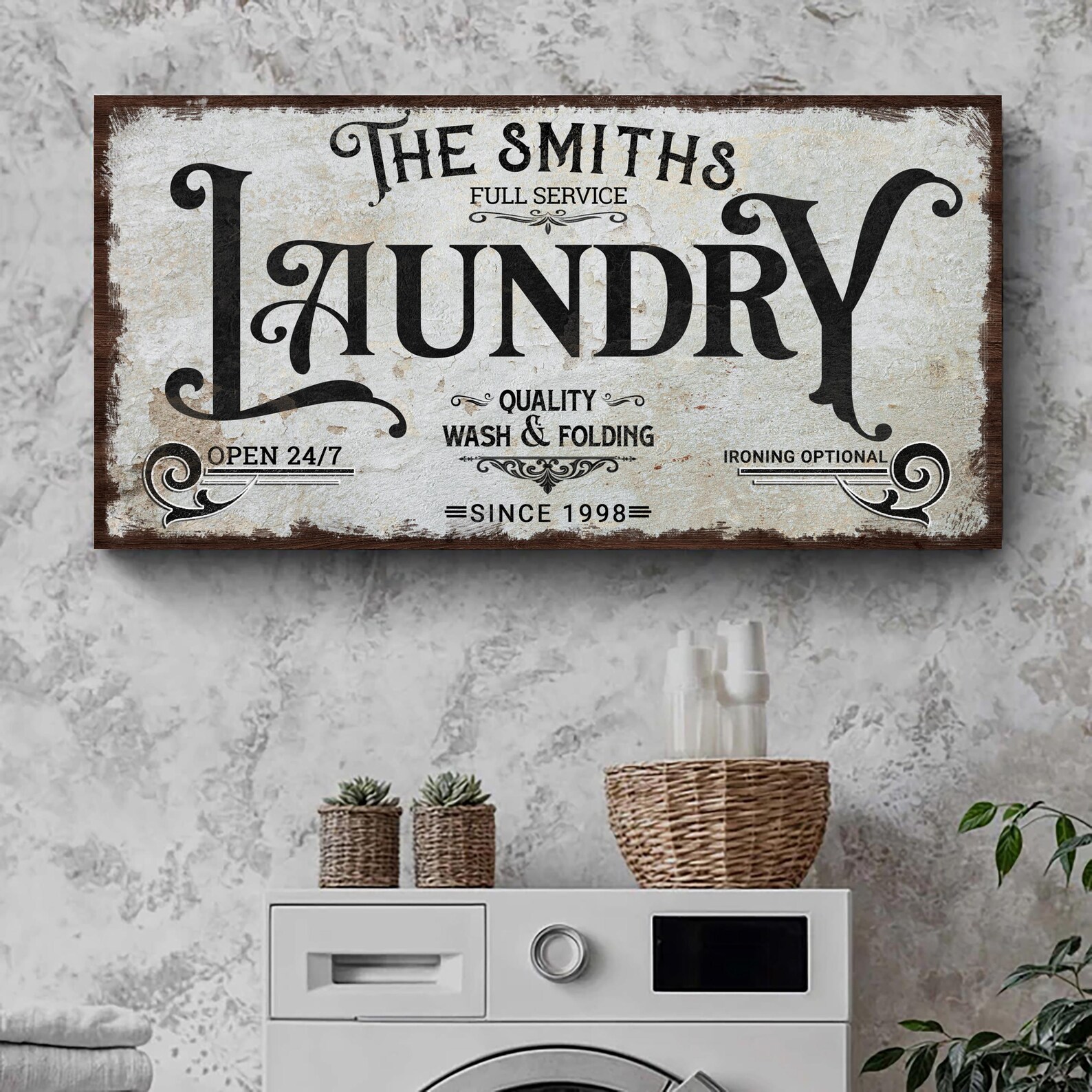 Vintage Laundry Room Sign | Laundry Room Decor | Personalized Laundry ...