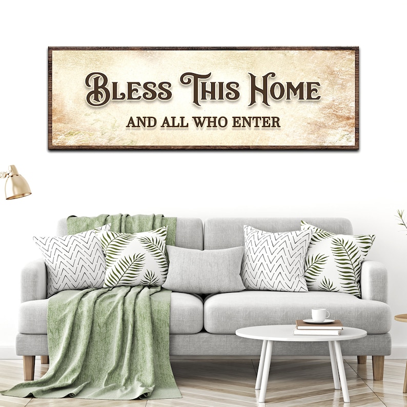 Bless This Home and All Who Enter Welcome Sign | Bible Sign Entryway ...
