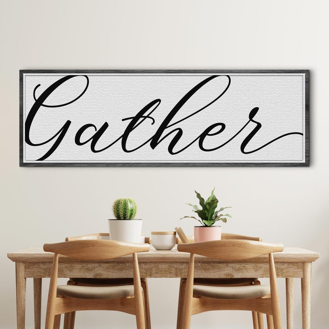 Farmhouse Gather Sign | Kitchen Wall Art | Gather Wall Decor | Living ...