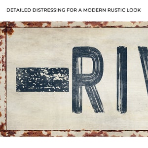 River Sign | Arrow Sign | Rustic Canvas River Wall Decor | River Arrow ...