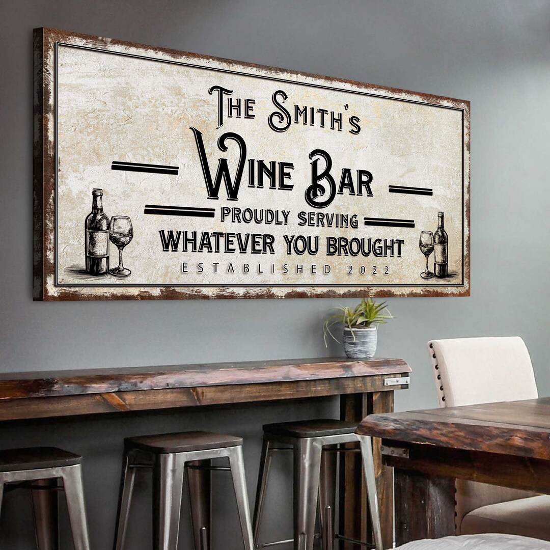 Wine Sign | Wine Room Bar Décor | Farmhouse Wine Wall Décor | Wine Bar ...