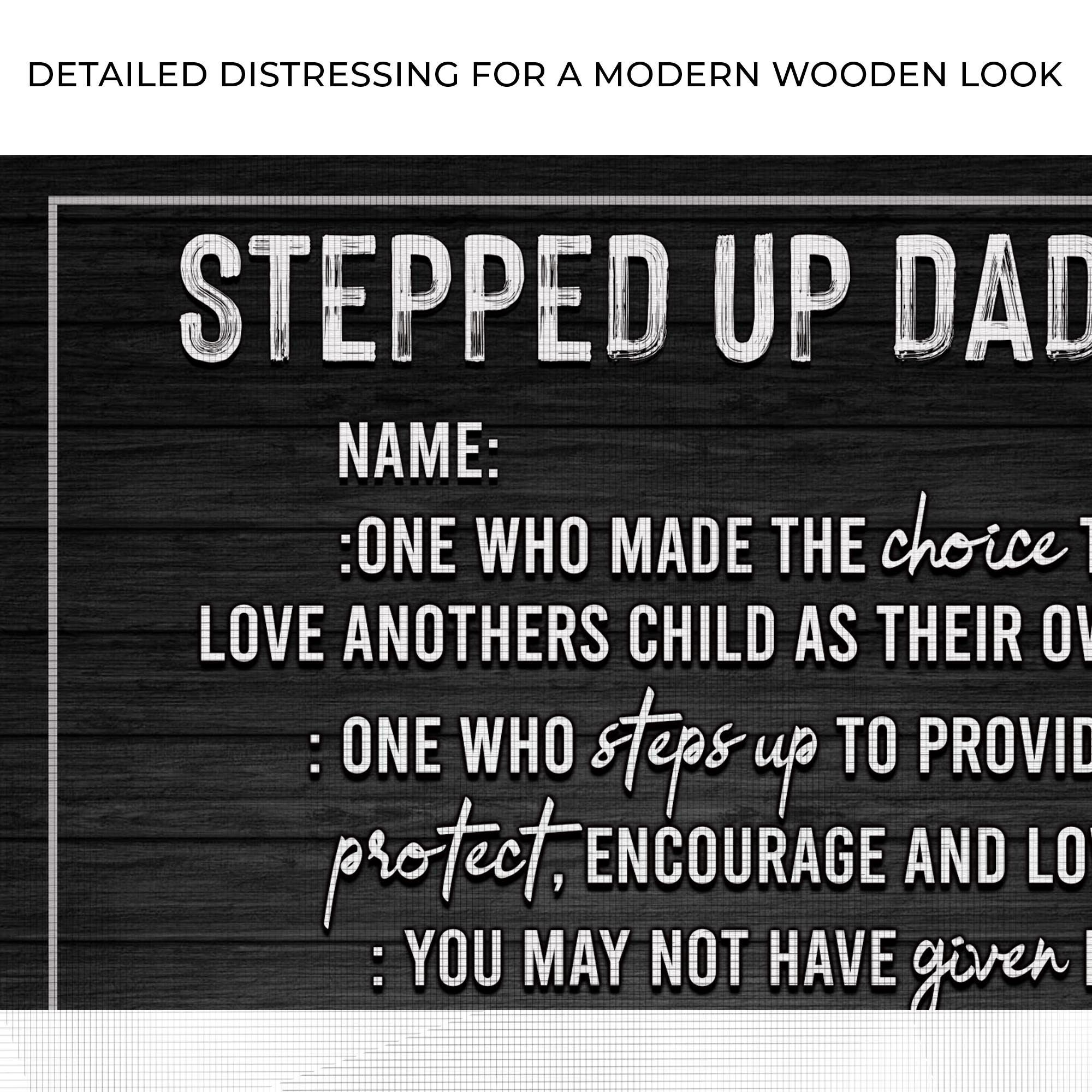Father's Day Gift Wall Art Stepped up Dad Definition - Etsy