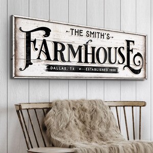 Personalized Farmhouse Sign | Rustic Farmhouse Wall Art | Name Canvas ...
