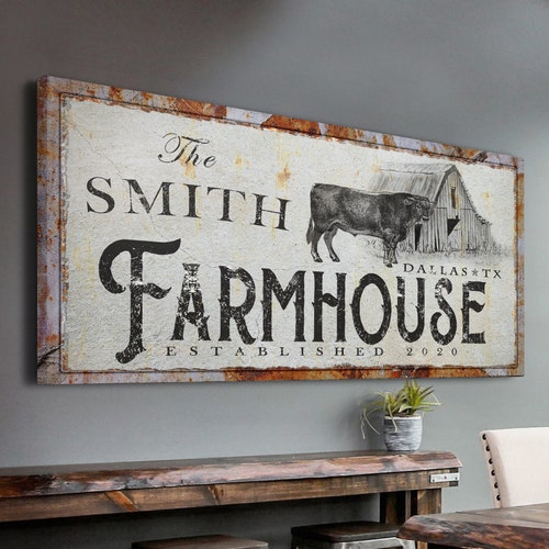 Rustic Cattle Ranch Sign Established Personalized Farmhouse - Etsy