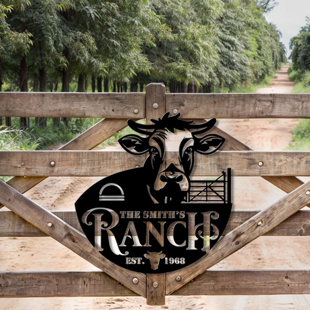 Cattle Ranch Metal Sign | Personalized Farmhouse Decor | Custom Cattle ...