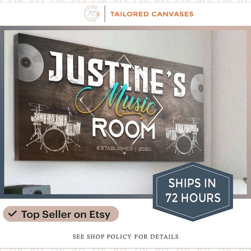 Personalized Music Room Sign Custom Music Studio Signs Gifts - Etsy