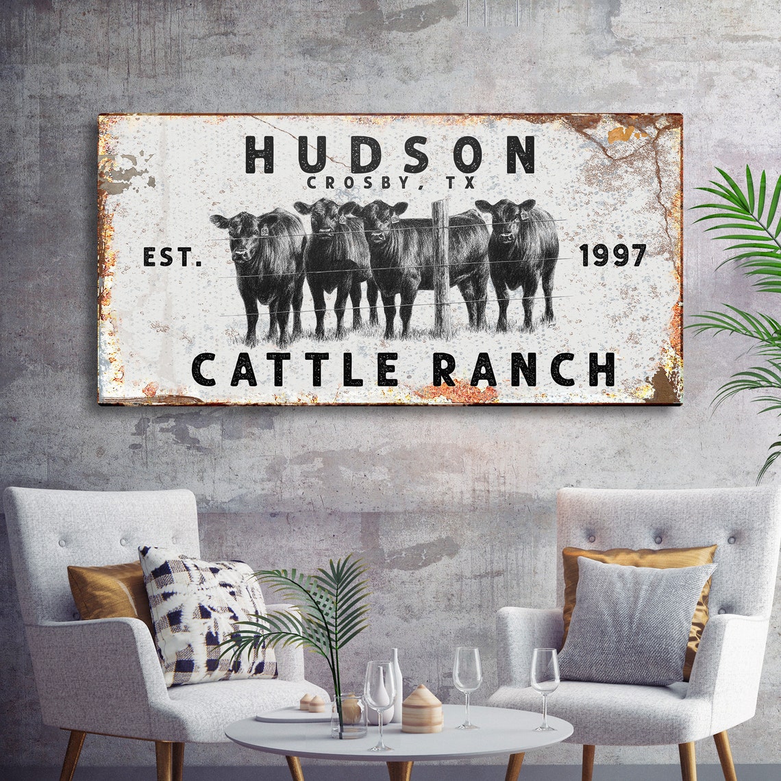 Cattle Company Ranch Farmhouse Cow Decor Sign Family Room Wall - Etsy