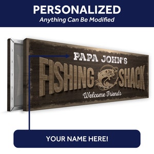Fishing Shack Sign | Personalized Fishing Shack Sign | Fisherman Name ...