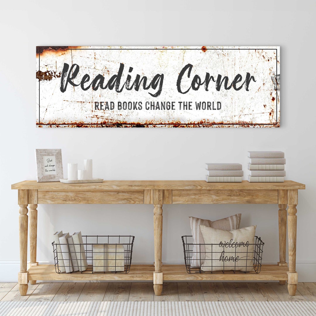 Reading Corner Sign, Kid Room Decor, Library Decor, Book Lover Sign ...