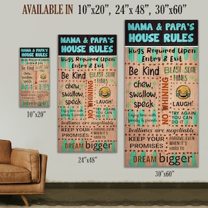 Rules Sign, Parents Rules - Etsy