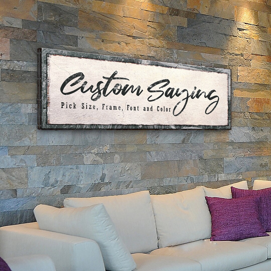 Personalized Family Name Canvas Sign | Rustic Custom Name Sign | Custom ...
