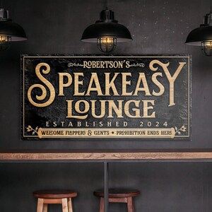 Speakeasy Sign | Personalized Speakeasy Lounge Decor | Vintage Bar Sign ...